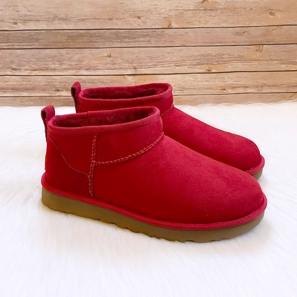 UGG | Shoes | Ugg Classic Ultra Mini Boots In Ribbon Red | Poshmark